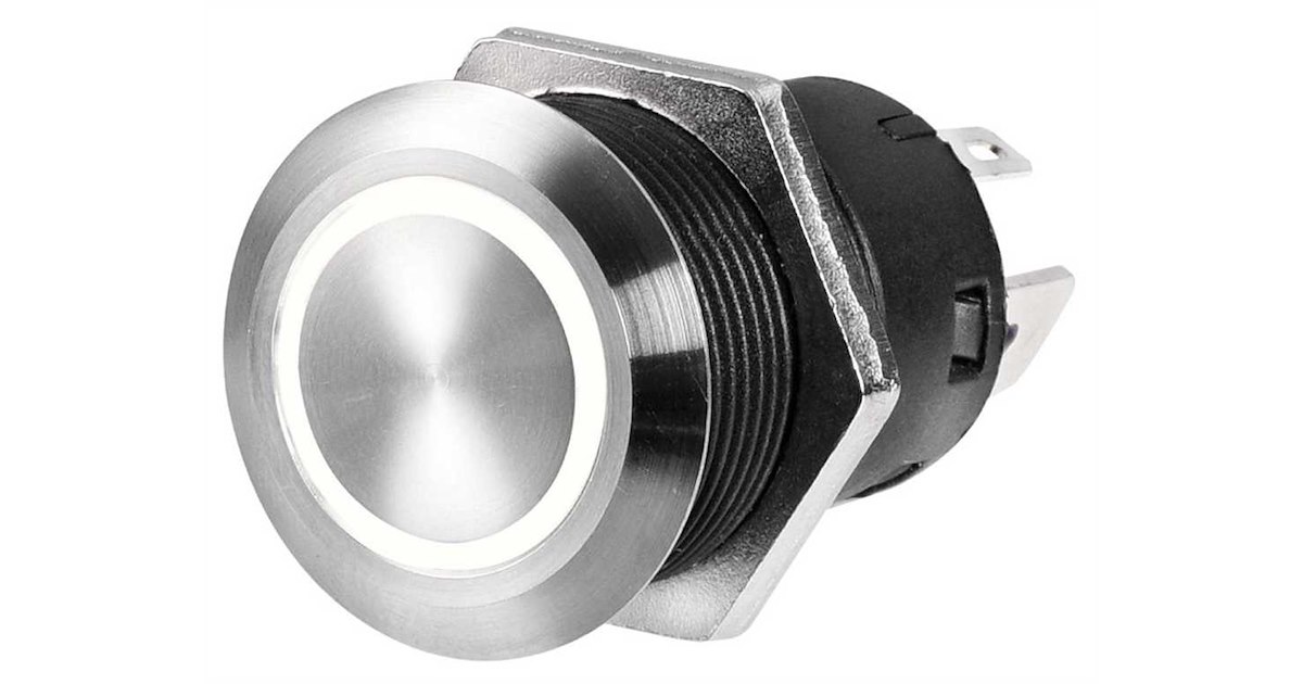 Interruttore FLAT inox - (ON)-OFF 12 V Luce bianca in vendita ...